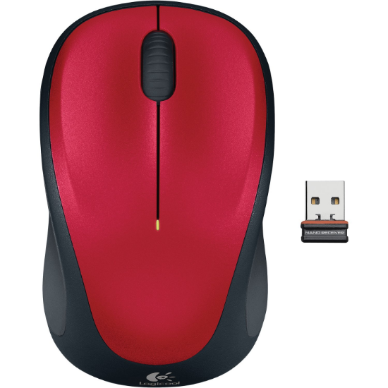 Edunet eShop. Logitech M235 Mouse - Radio Frequency - USB - Optical - Red