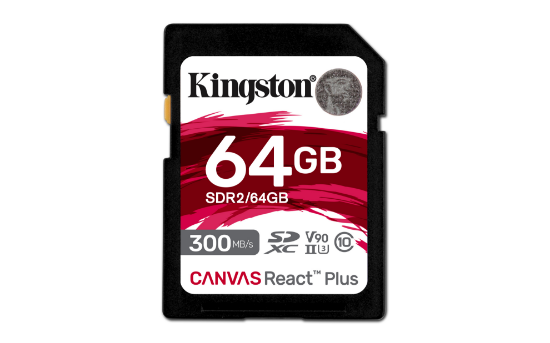 Edunet eShop. Kingston Canvas React Plus SDR2 64 GB Class 10/UHS-II (U3) V90 SDXC